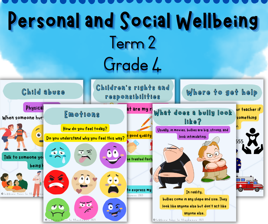 Grade 4 Life Skills PSW term 2 posters