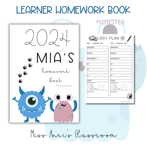 2024 LEARNER HOMEWORK BOOK MONSTER