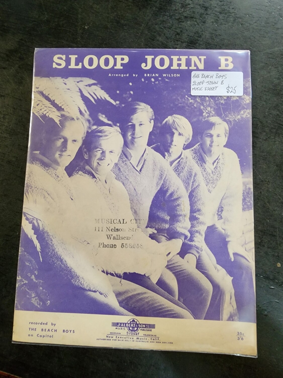 THE BEACH BOYS SLOOP JOHN B MUSIC SHEET - Store - The Funky Pickers Shed Vinyl, Garagenalia ...