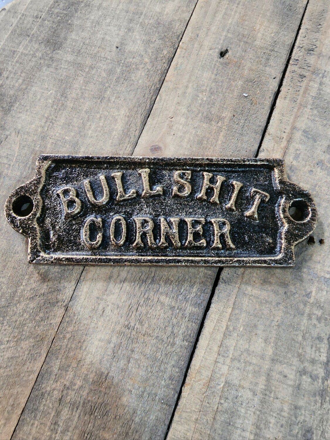 BULLSHIT CORNER CAST IRON SIGN - Store - The Funky Pickers Shed Vinyl ...