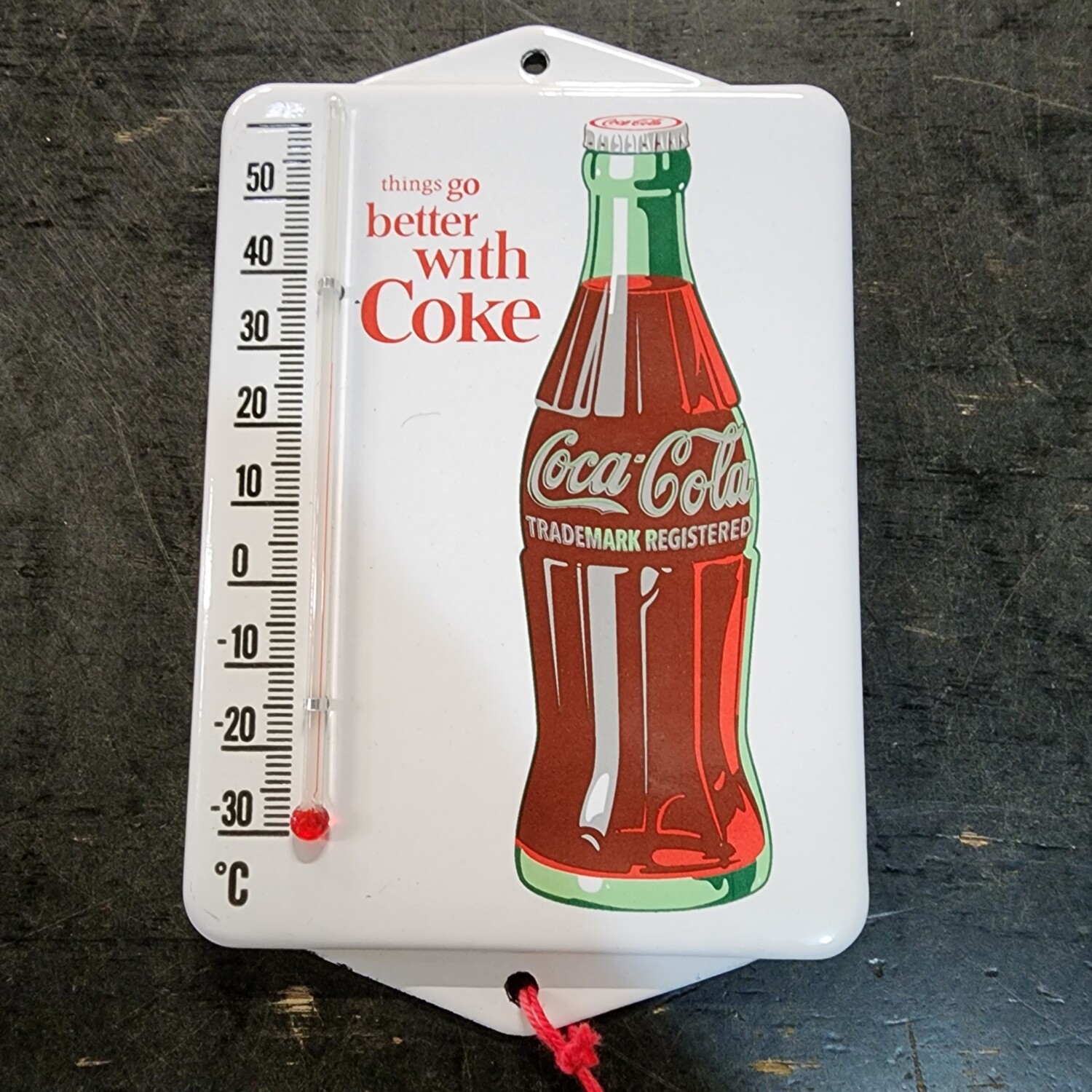 COCA COLA ENAMEL THERMOMETER - Store - The Funky Pickers Shed Vinyl ...