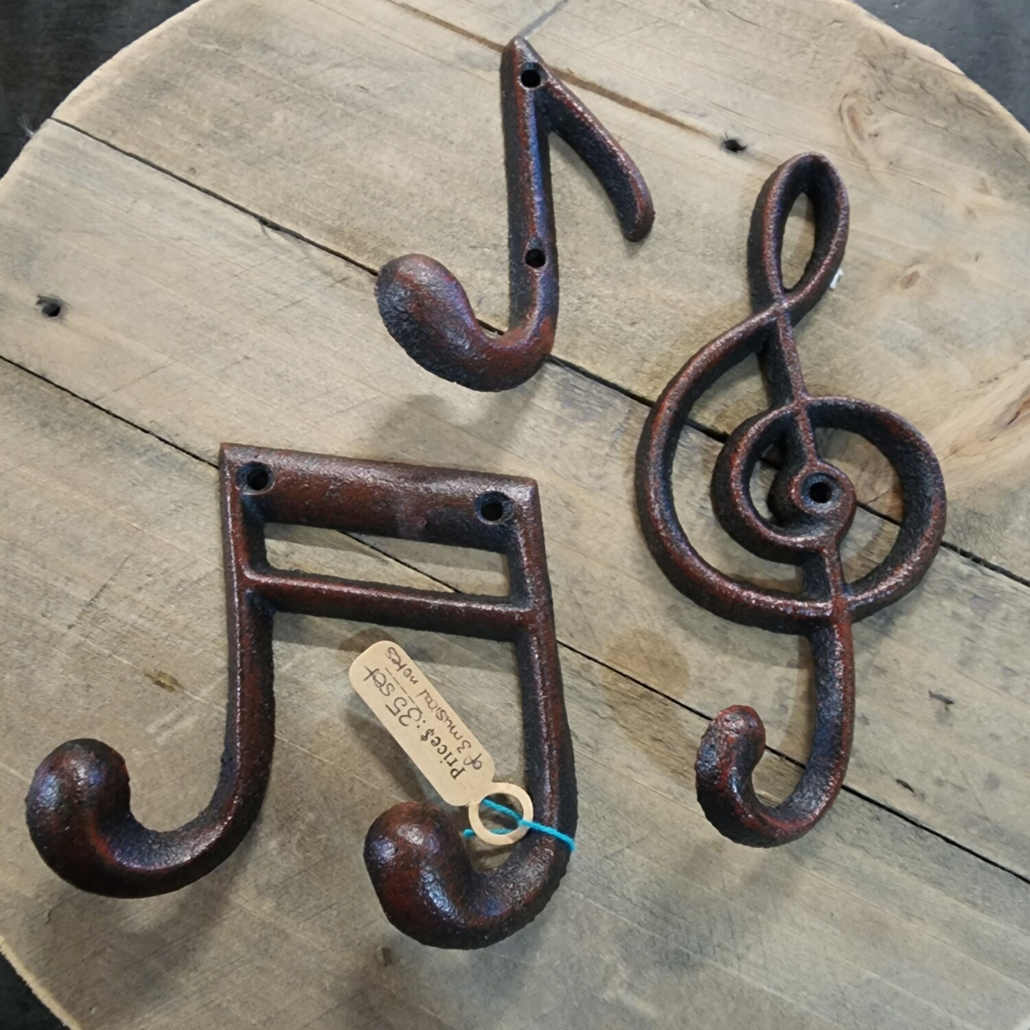 SET 3 CAST IRON MUSIC NOTE HOOKS - Store - The Funky Pickers Shed Vinyl ...