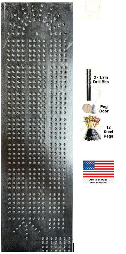 Cribbage Board 4-lane Steel Template Starter Kit (Woodworking Kit) Made ...