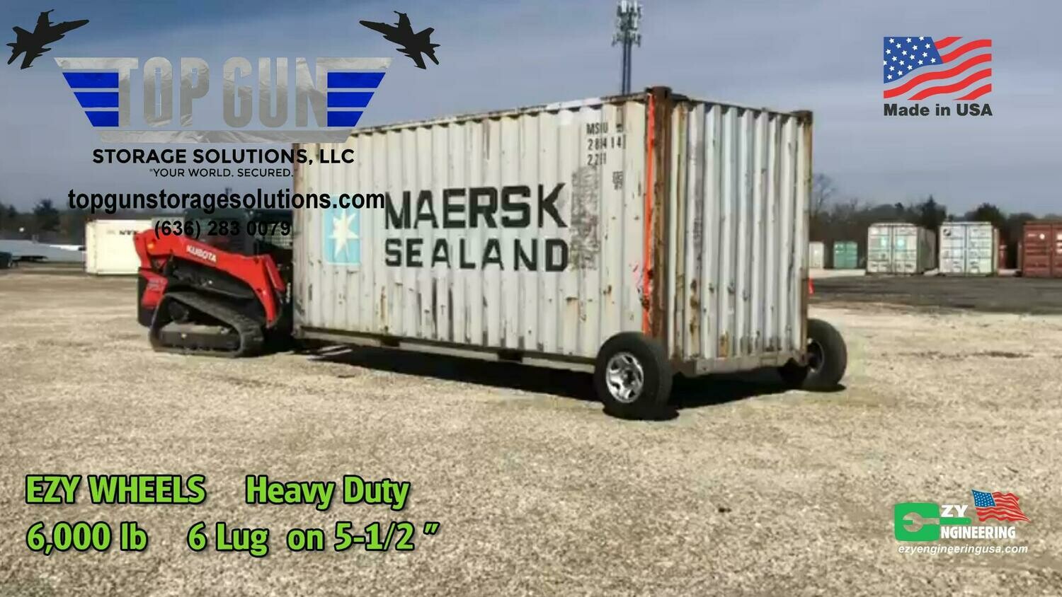 EZY Wheels Heavy Duty 6-Lug Shipping Container Wheels. Made in the USA ...