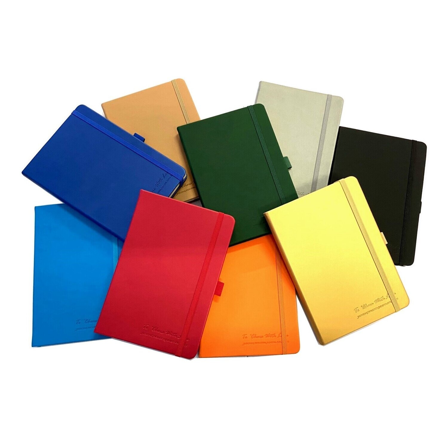 A5 Size PU Leather Moto Notebook with Elastic Band