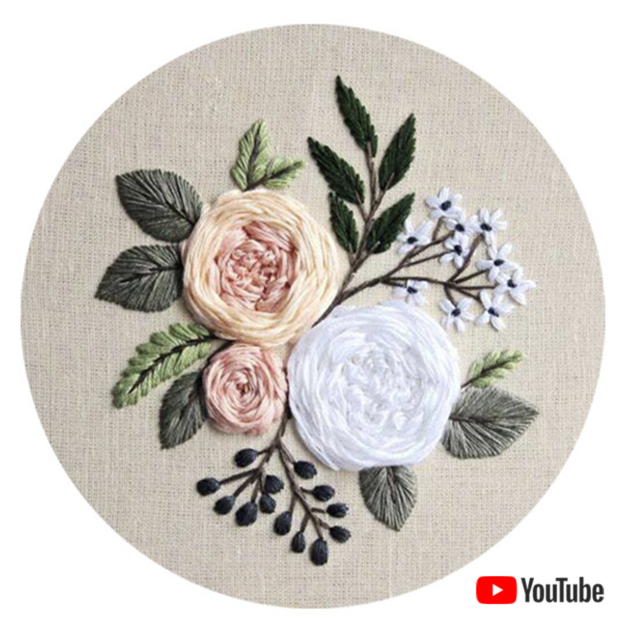 "Garden roses" pdf pattern 20 cm (8") or 17,5cm (7") + video tutorial