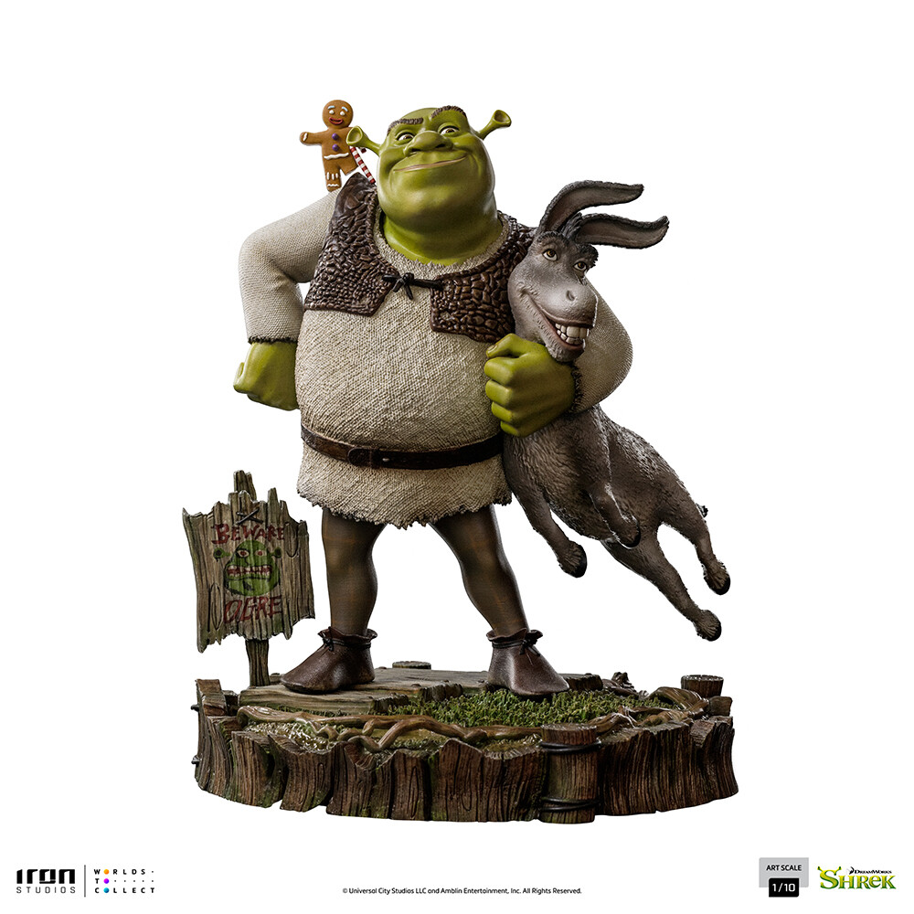 PRE-ORDER Iron Studios Shrek, Donkey and The Gingerbread Man Deluxe Art ...
