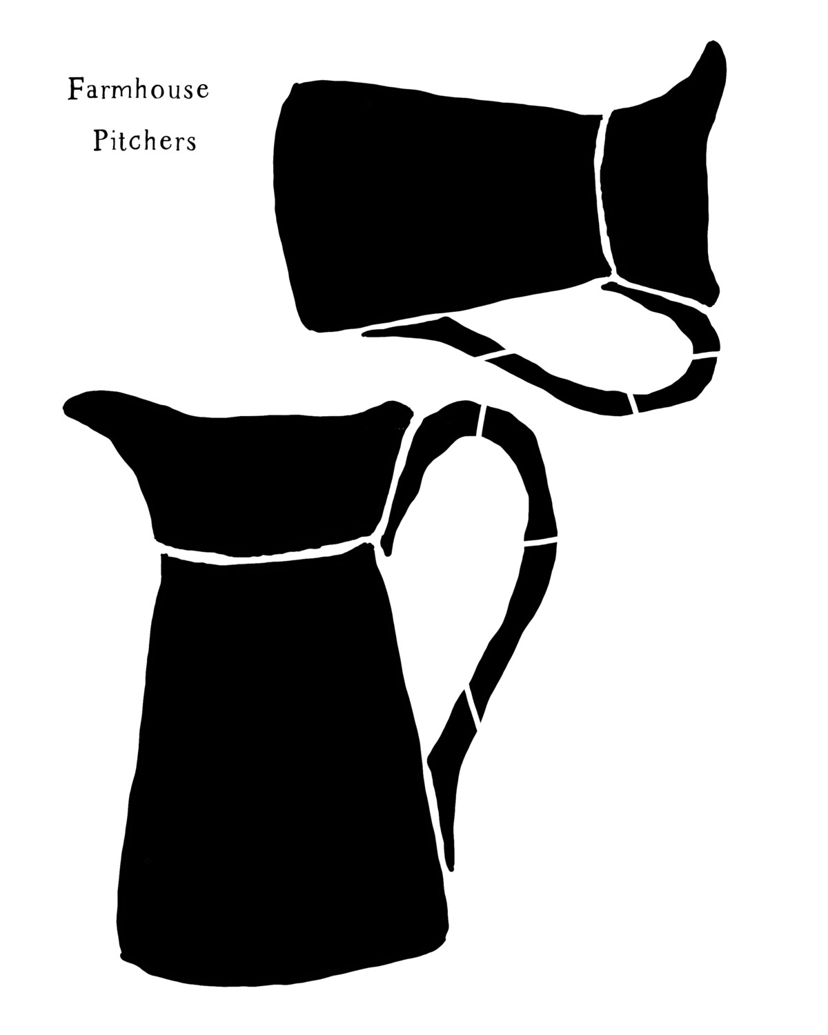 Farmhouse Pitchers 8x10 stencil