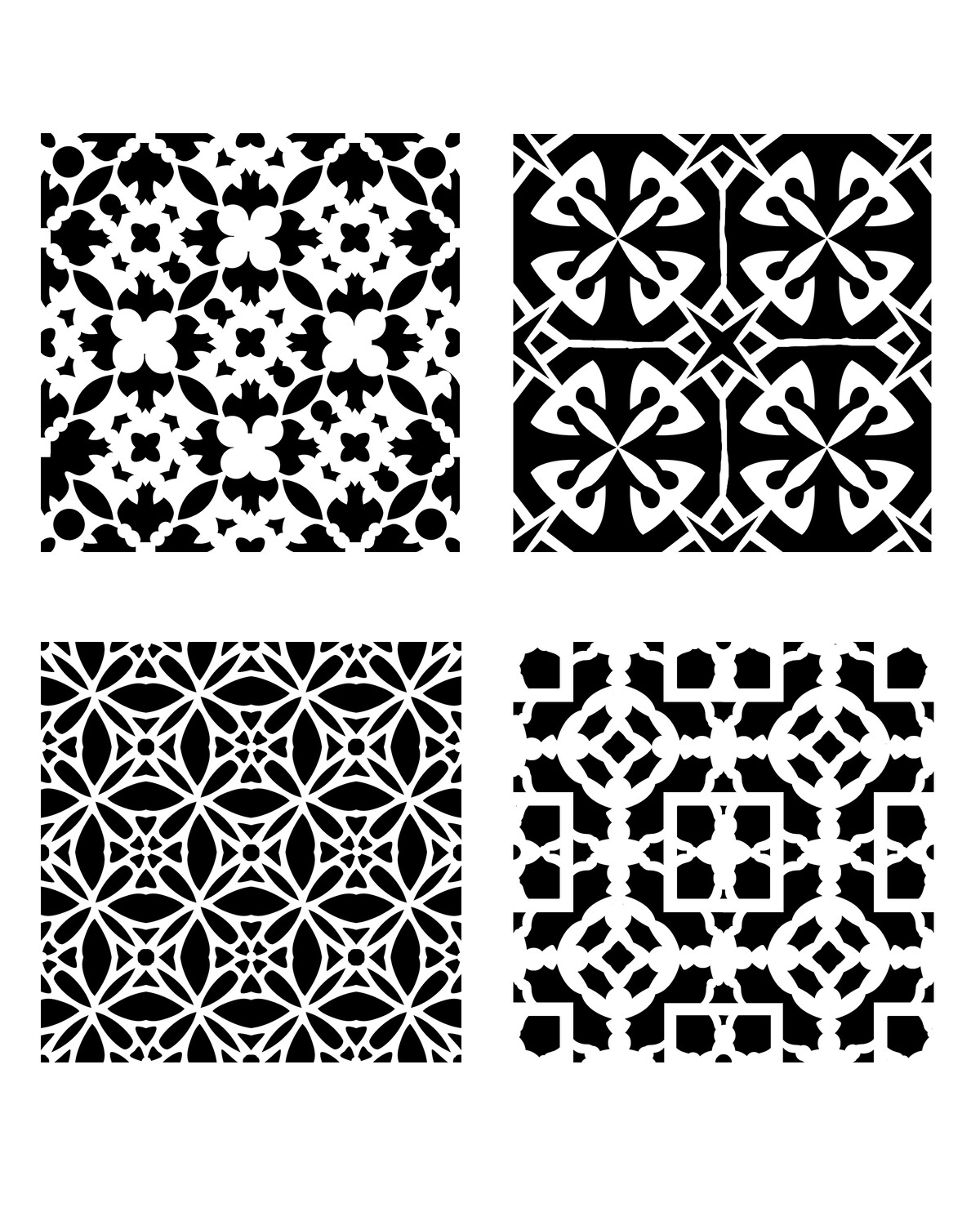 Modern Pattern Minis 1 stencil 8x10