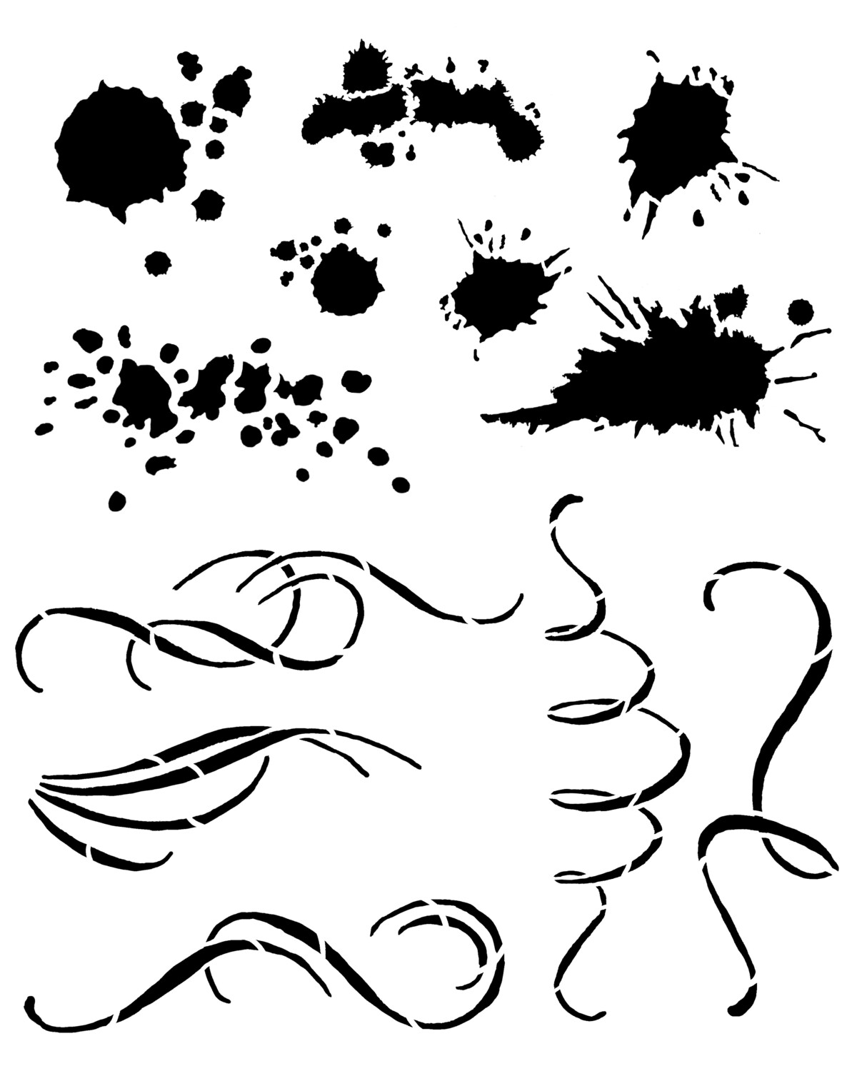 Swish and Splat stencil 8x10