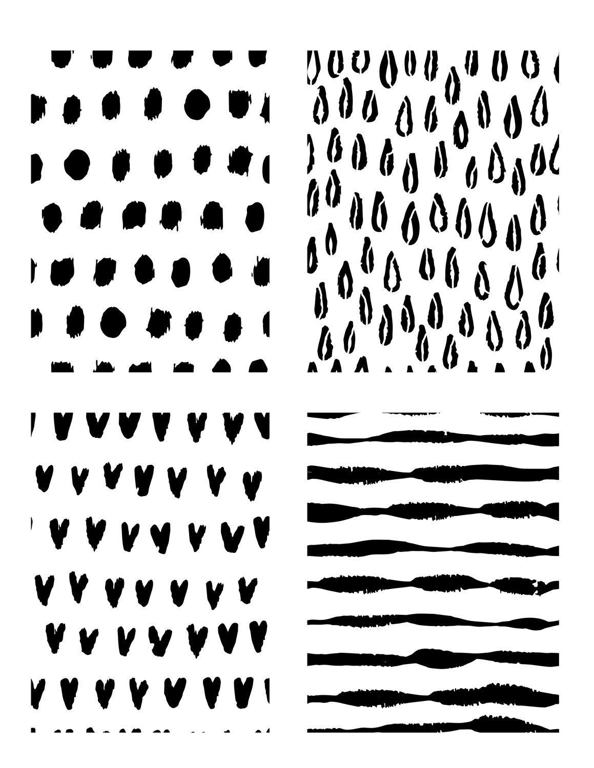 Scribble Marks 2 stencil 8x10