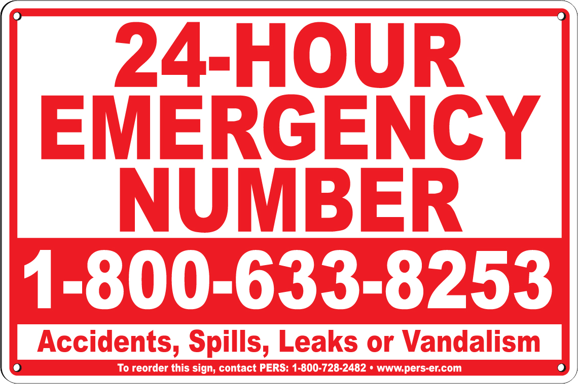 Composite Aluminum Emergency Number Sign 12" x 18"