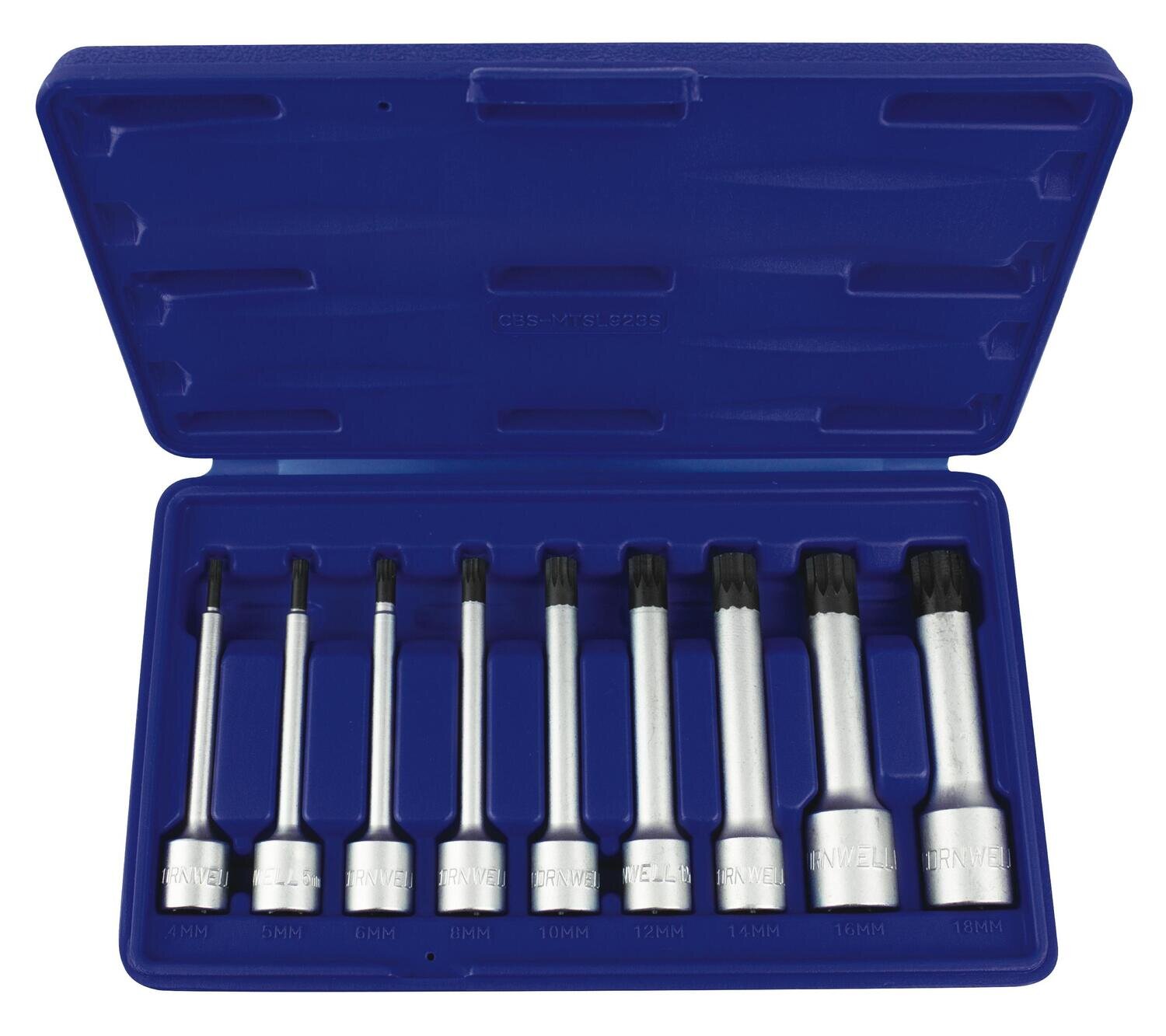 CBSMTSL923S - 9 Piece 3/8” & 1/2” Drive Long XZN Triple Square Bit Set