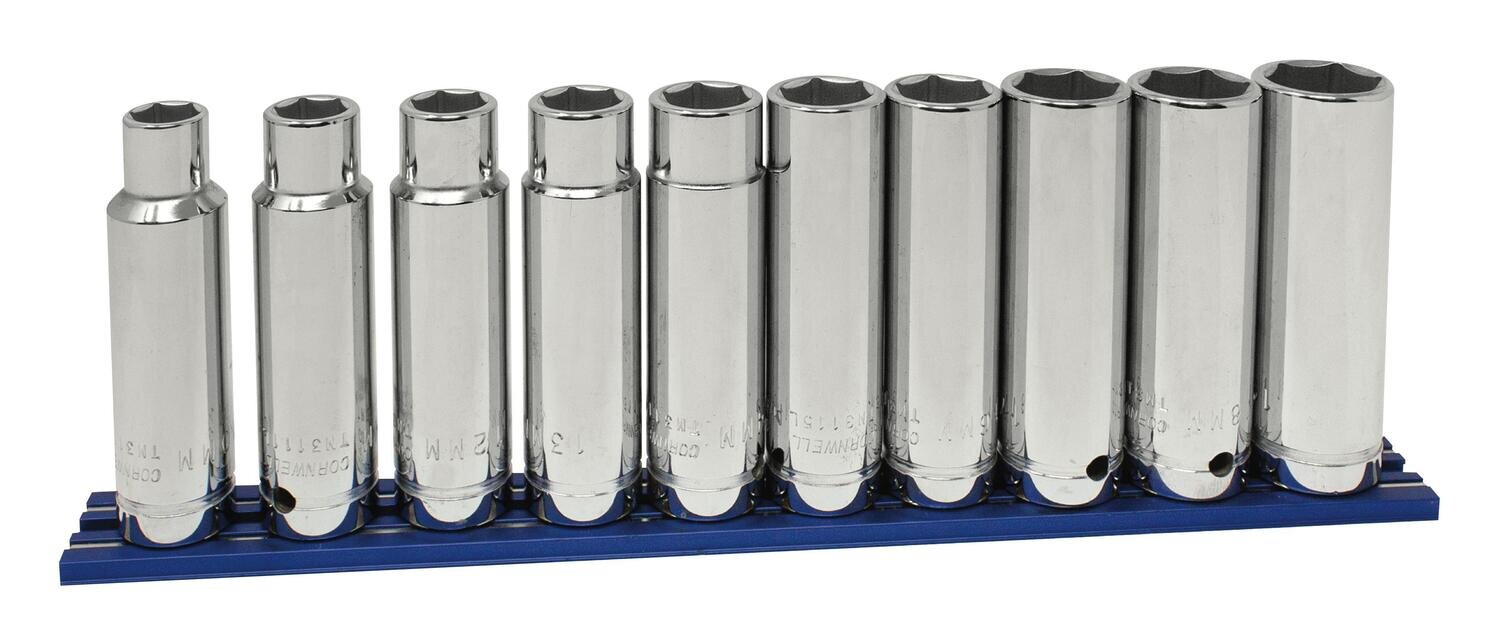 STM3210LSP - 10 Piece 1/2" Drive Metric Deep Socket Set, 6 Point