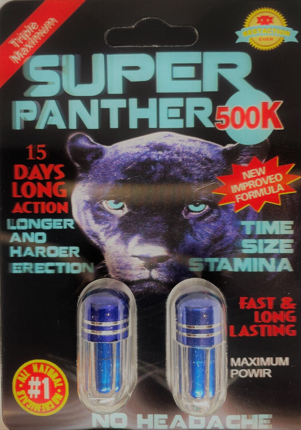 Super Panther 500k -- 2 double pack men enhancement pills