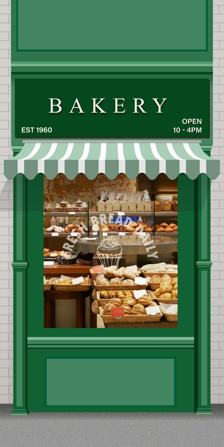 Single Bakery Shop Window with Canopy