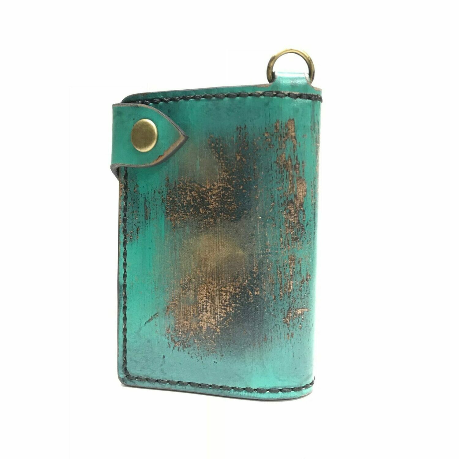 Turquoise Grunge Patina Medium Nomad Series II Leather Wallet