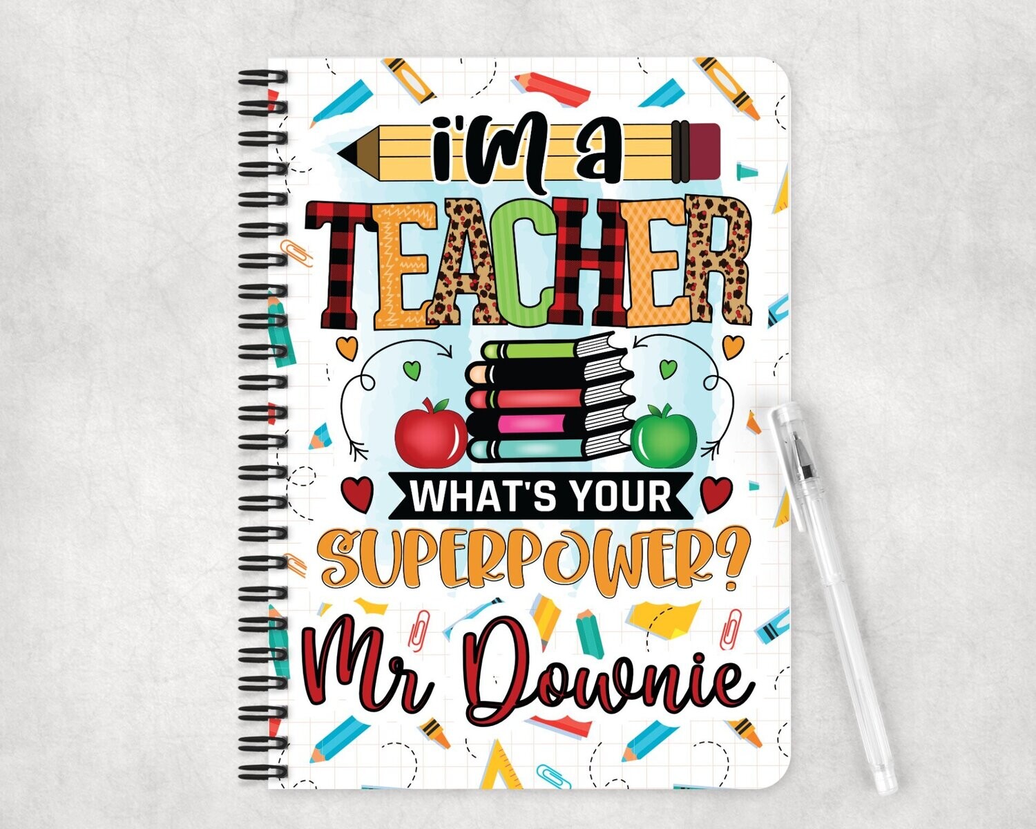 Personalised Teacher Notebook, A5 Note Book, Gift For Teacher, Teaching ...