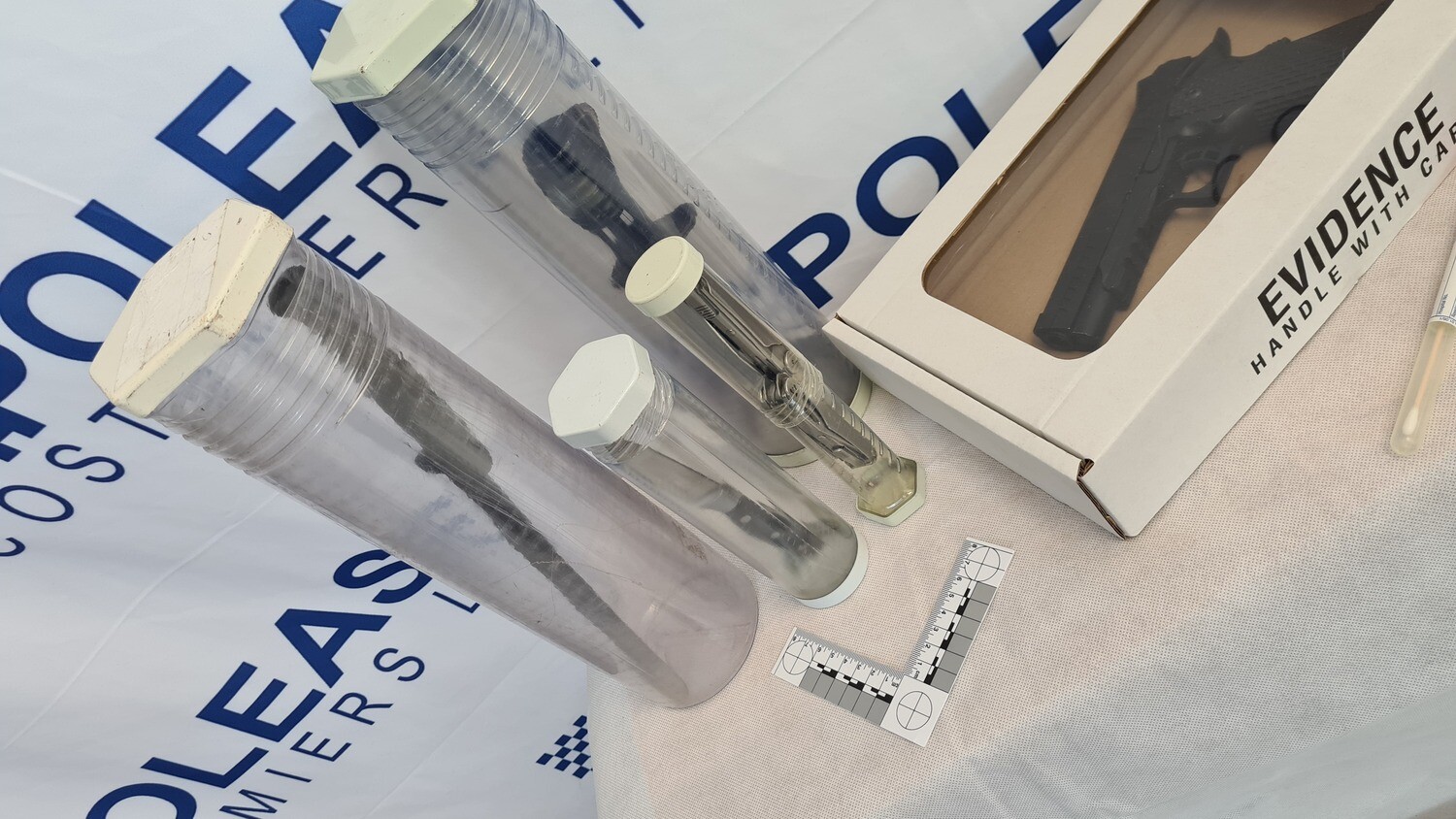 Police Forensic Soco Evidence Tubes and boxes