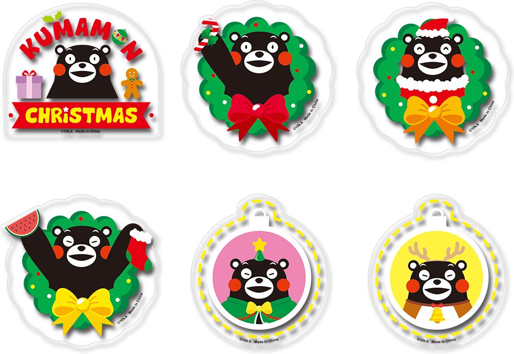 Kumamon | Kumamon Emblems - Christmas | 6-PC Die-Cut Sticker Set - Our ...