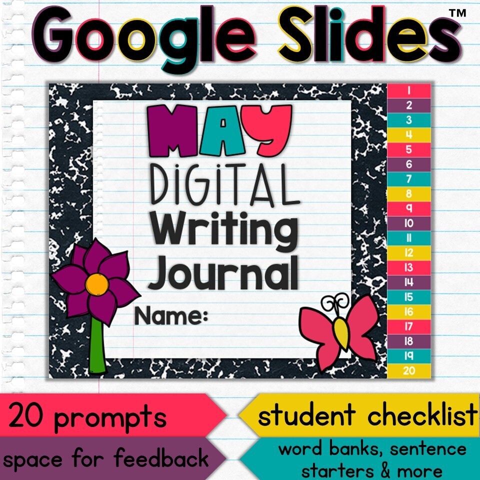 May Digital Writing Journal for Google Slides with Interactive ...