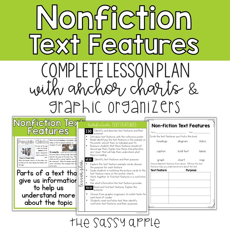 Nonfiction Text Features: Lesson plan, Mini-lesson Materials and ...