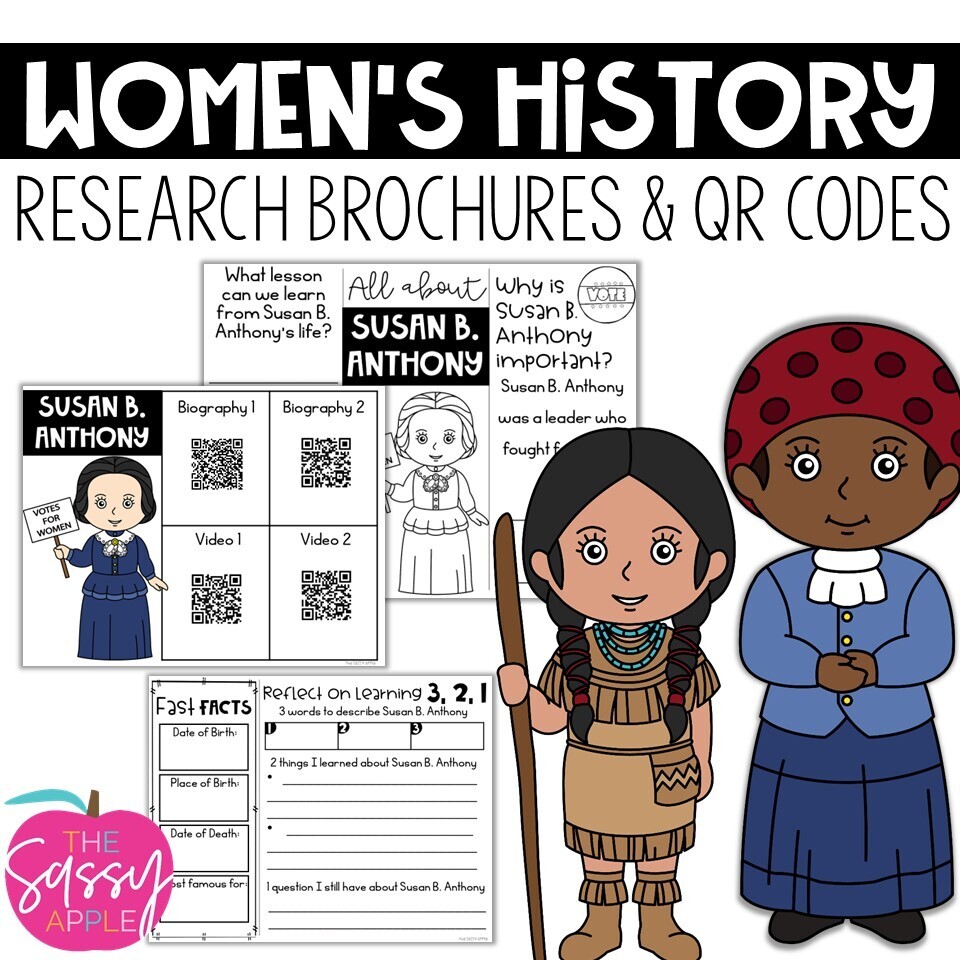 Women's History Month Activities QR codes for Research & Recording ...