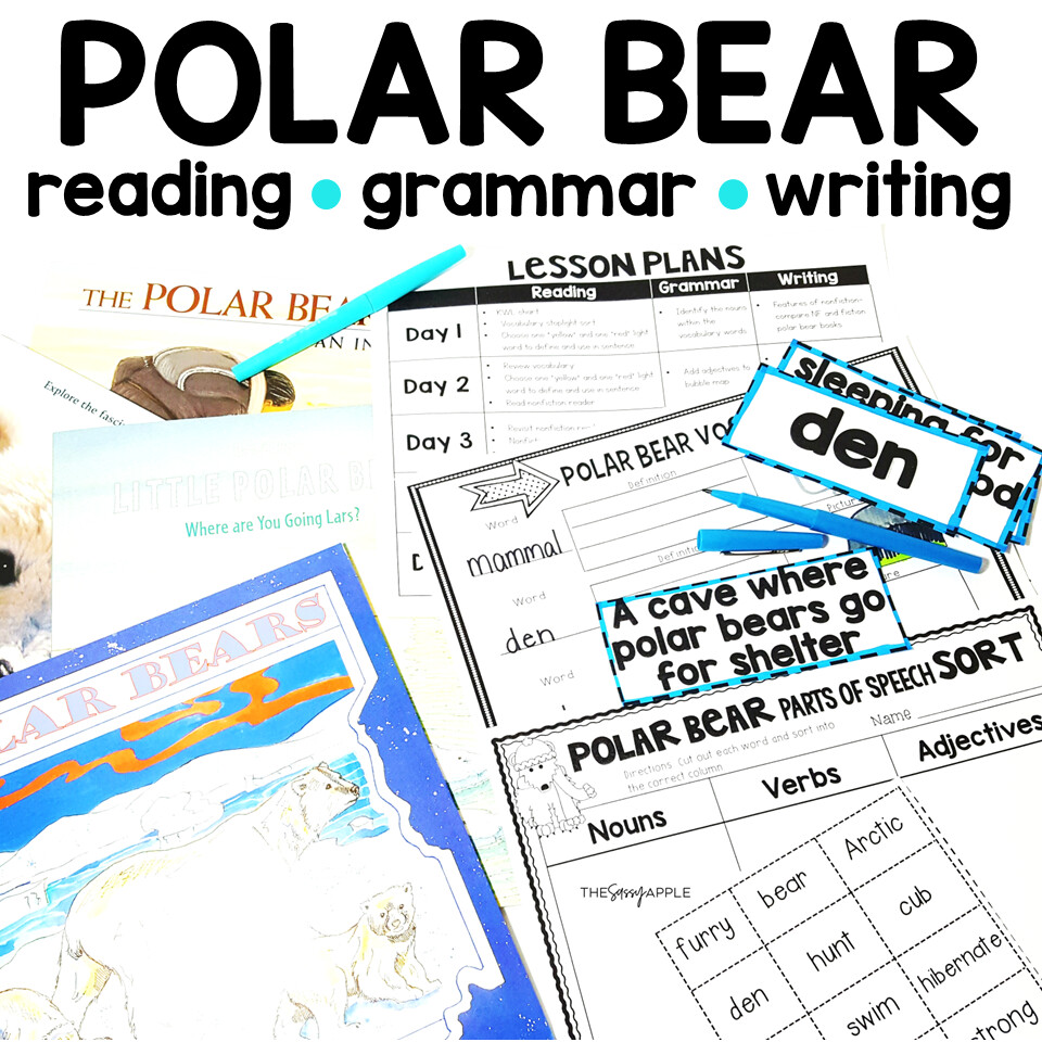 Polar Bears Activities: Nonfiction Reading Writing Science Polar Bear ...