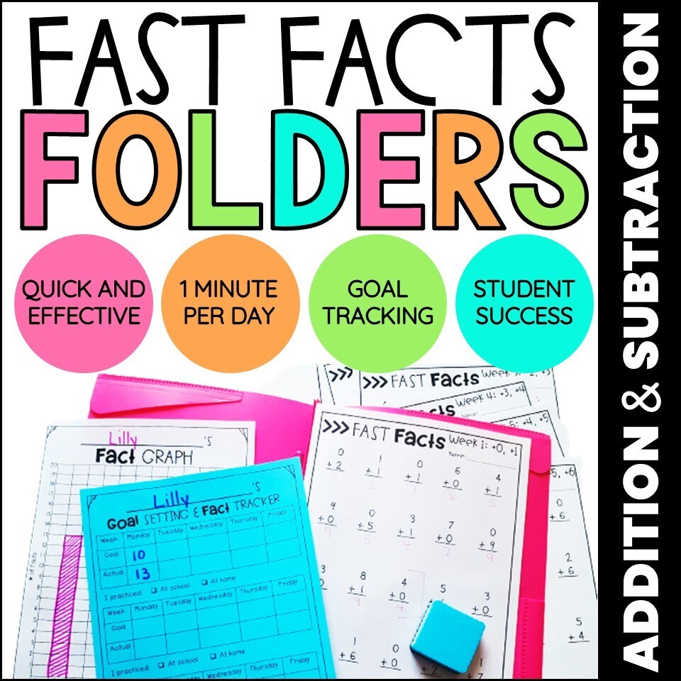 Math Fact Fluency Folders Addition and Subtraction Daily Practice ...