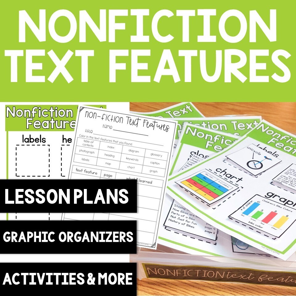 Nonfiction Text Features: Lesson plan, Mini-lesson Materials and ...