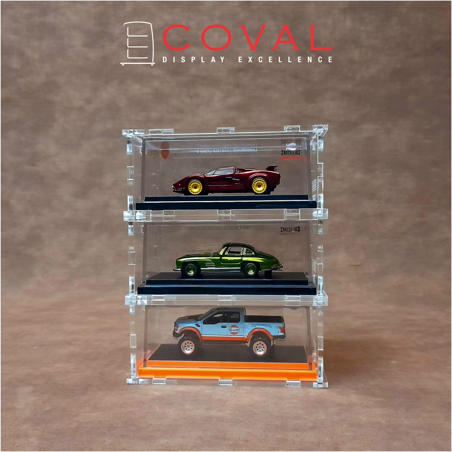 RBX-101-3PK Acrylic Display Case for Standard Hot Wheels RLC Boxed Cars ...