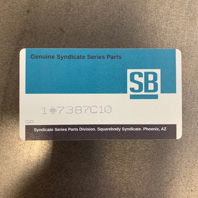 NOS "Genuine Syndicate Series Parts" Label - Decals - Squarebody Syndicate