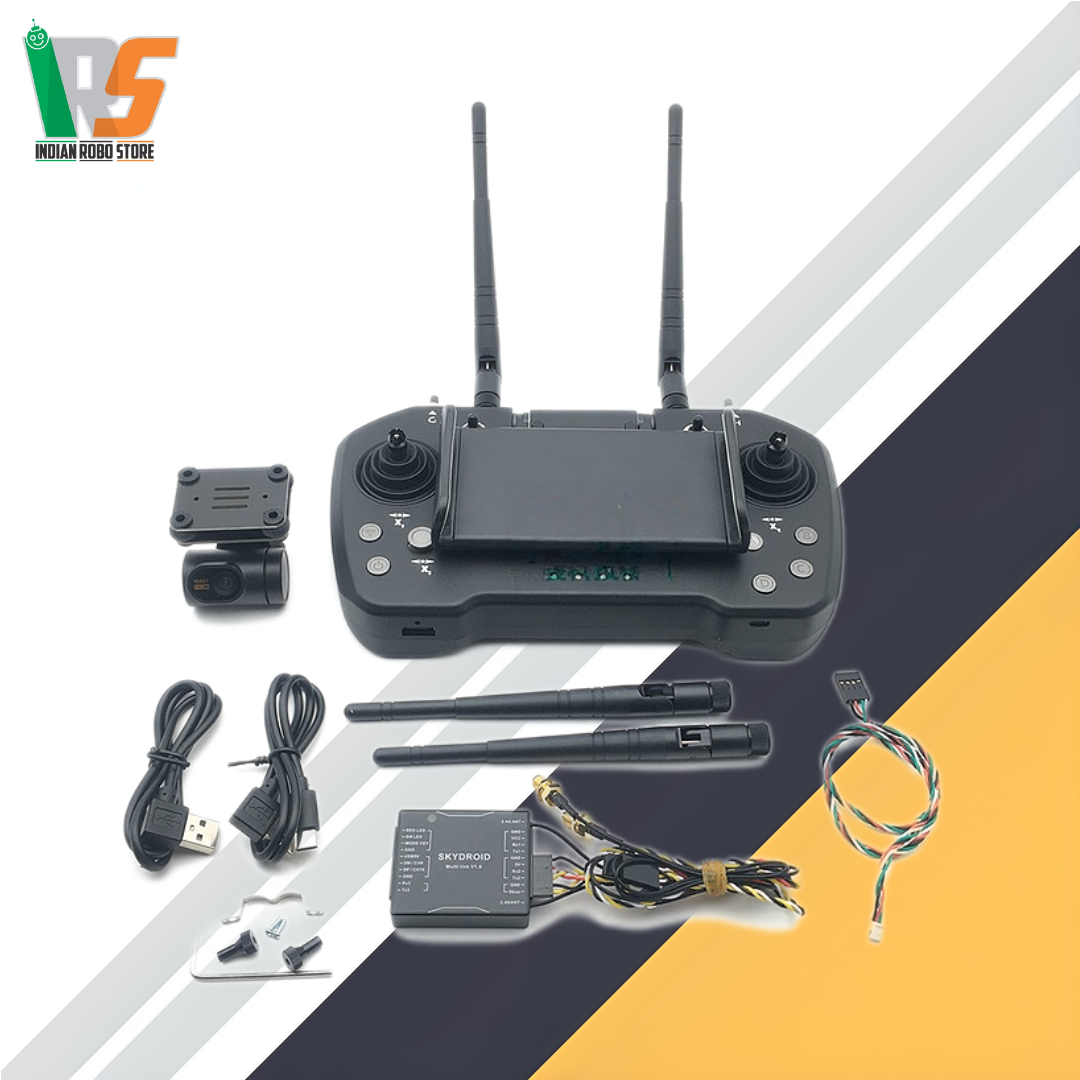 SKYDROID T12 2.4GHz 12CH Remote Control with 2-Axis Gimbal Camera For ...