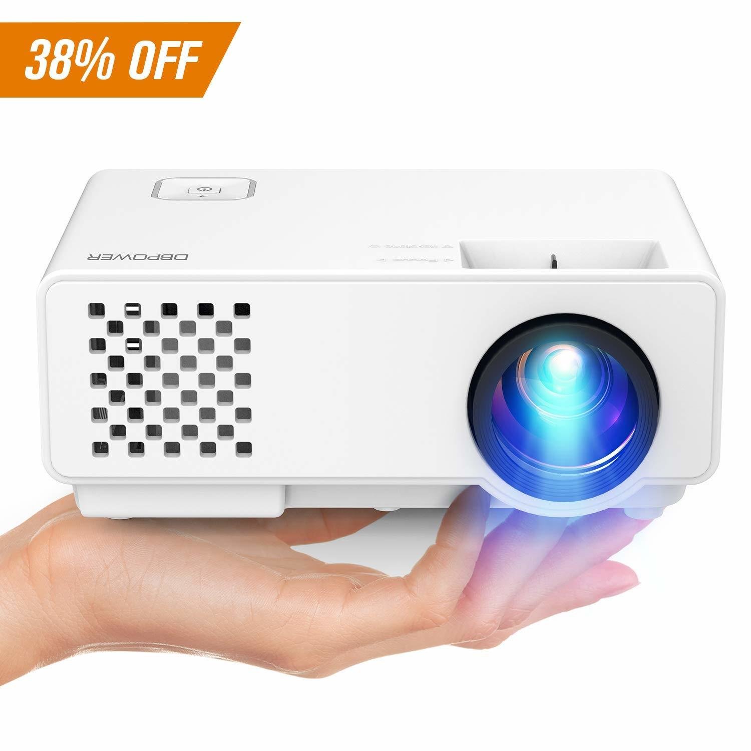 Projector 1,800 LUMENS, Upgraded DBPOWER Mini Video Projector ...