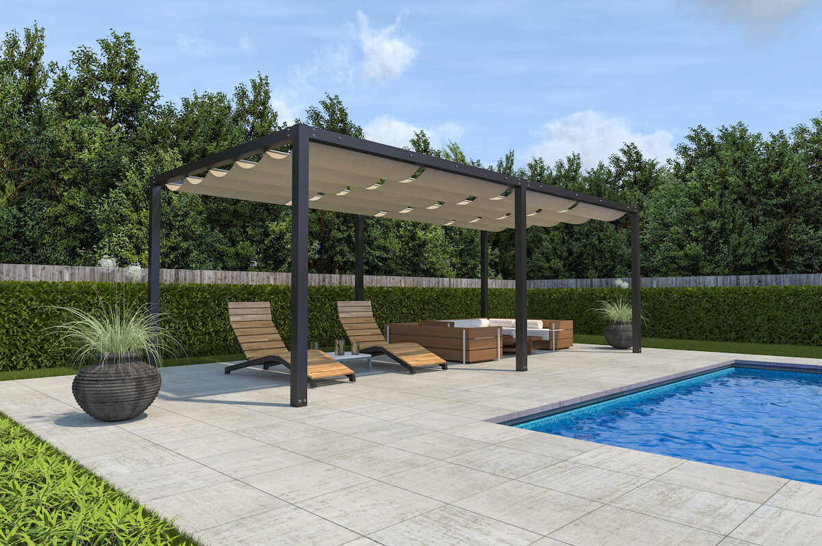 Modular Aluminum Pergola Base and Add-On 20x10