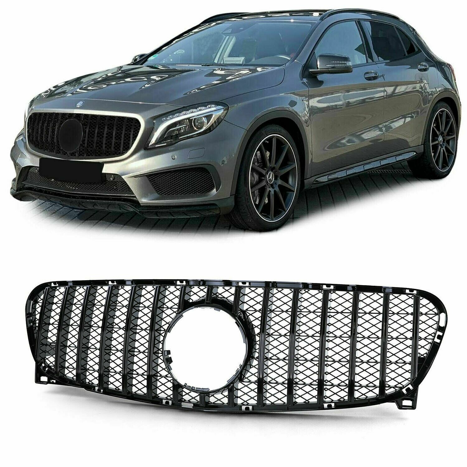 Front BLACK GLOSS grill for Mercedes GLA X156 13-16 – Monster Tuning ...