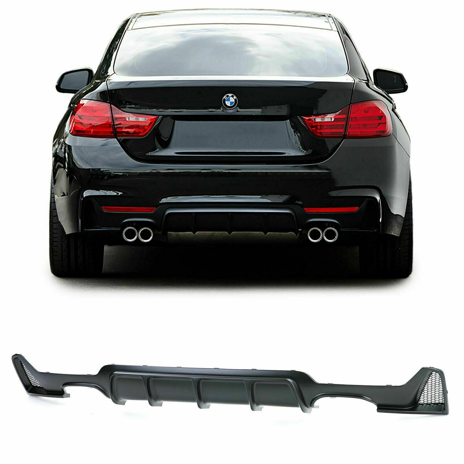 Rear Diffuser Black MATT for BMW F32 F36 13-18 Series 4 type-2 ...