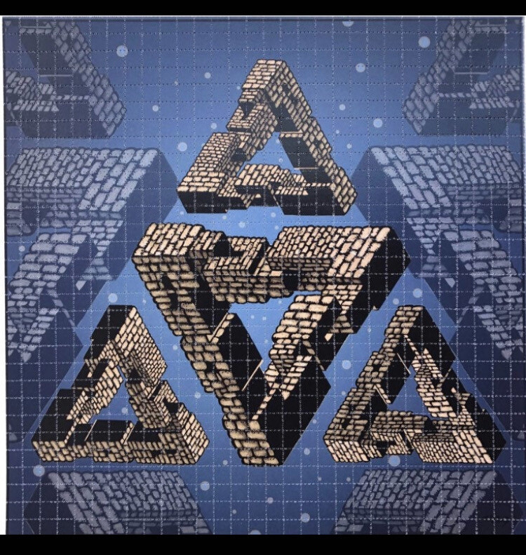 Blotter Art “Space Triangles” signed by Grateful Dead artist Mike ...