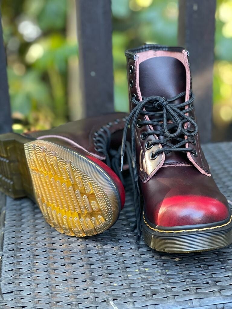Leather boot Red