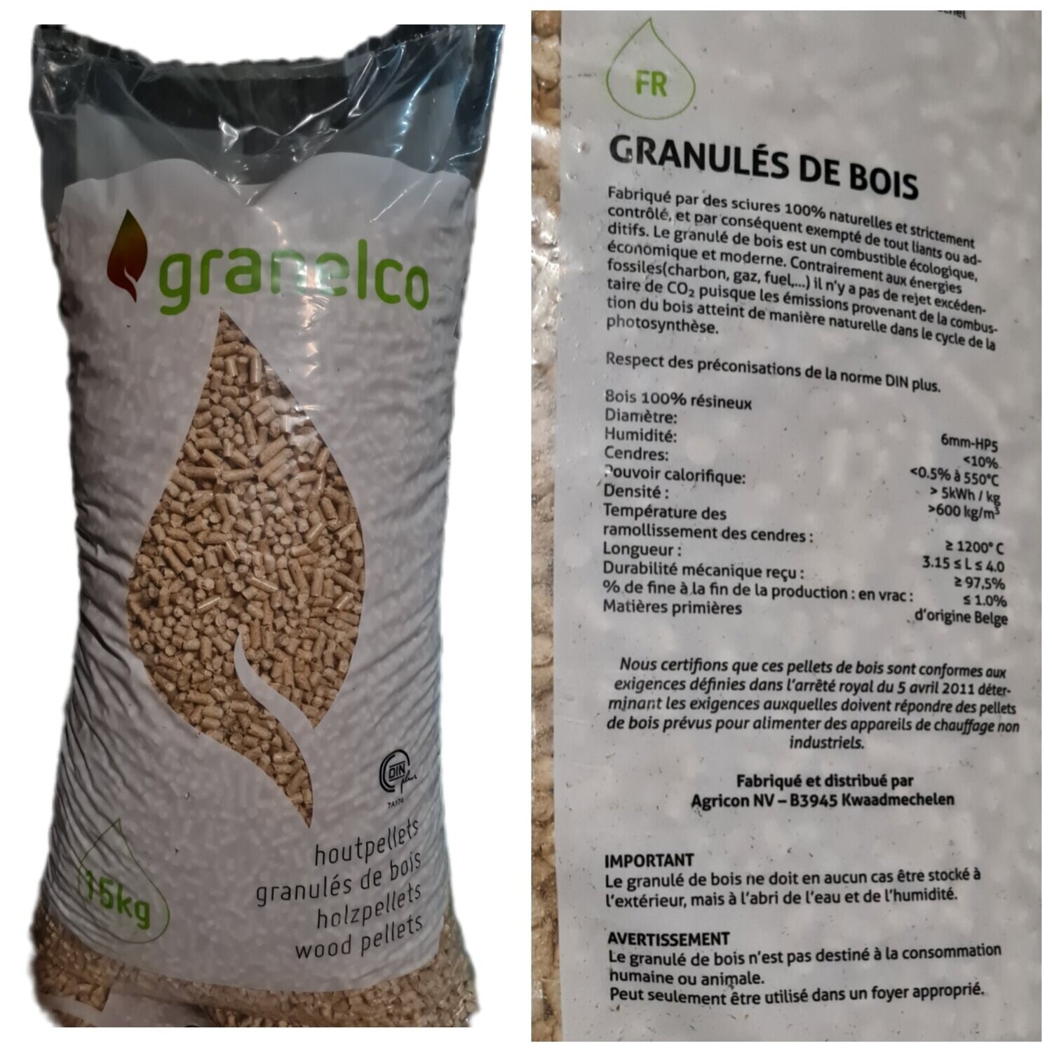 Sac de Granulés de bois GRANELCO (enlèvement au DRIVE)