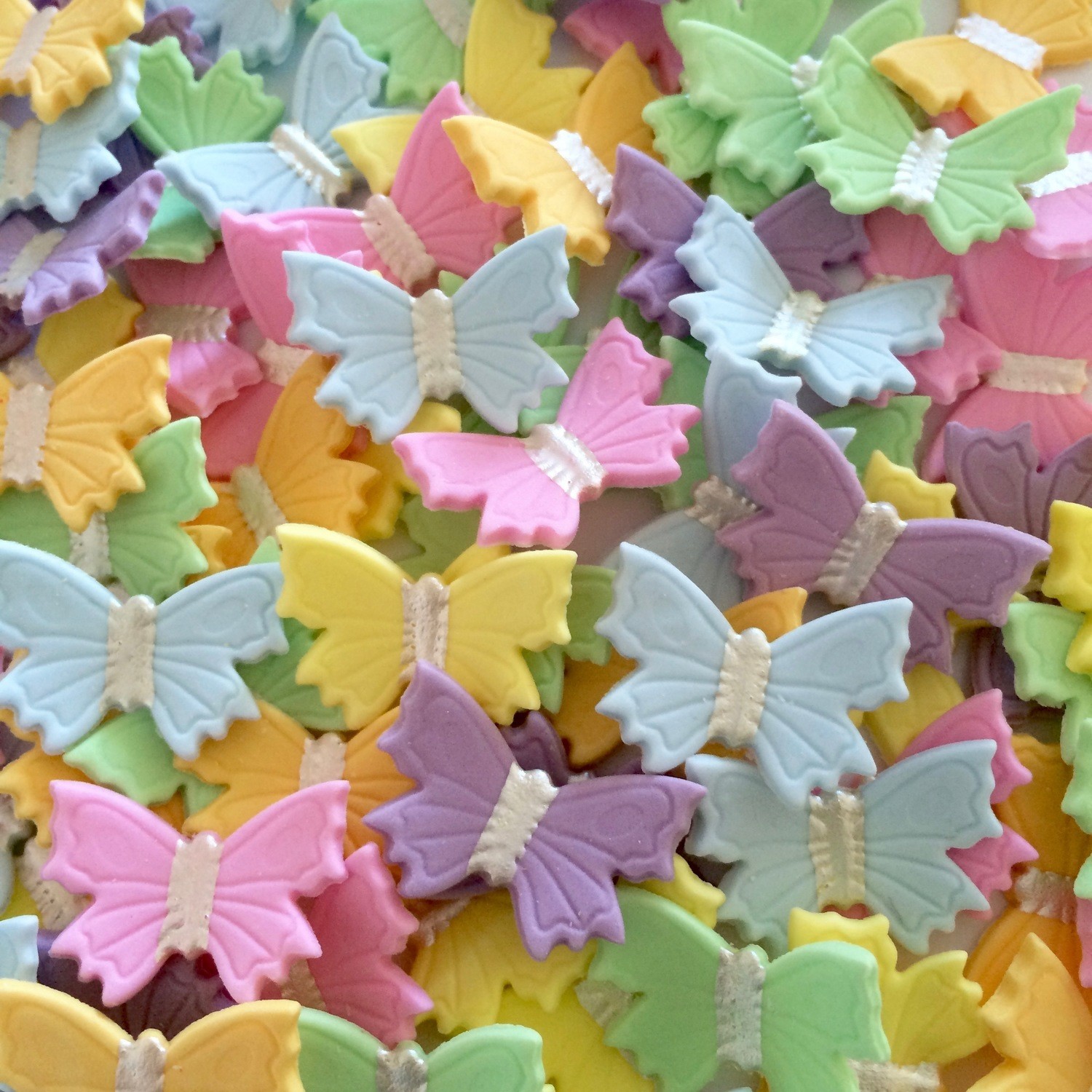 Pastel Butterflies Edible Sugar Paste Cake Decorations