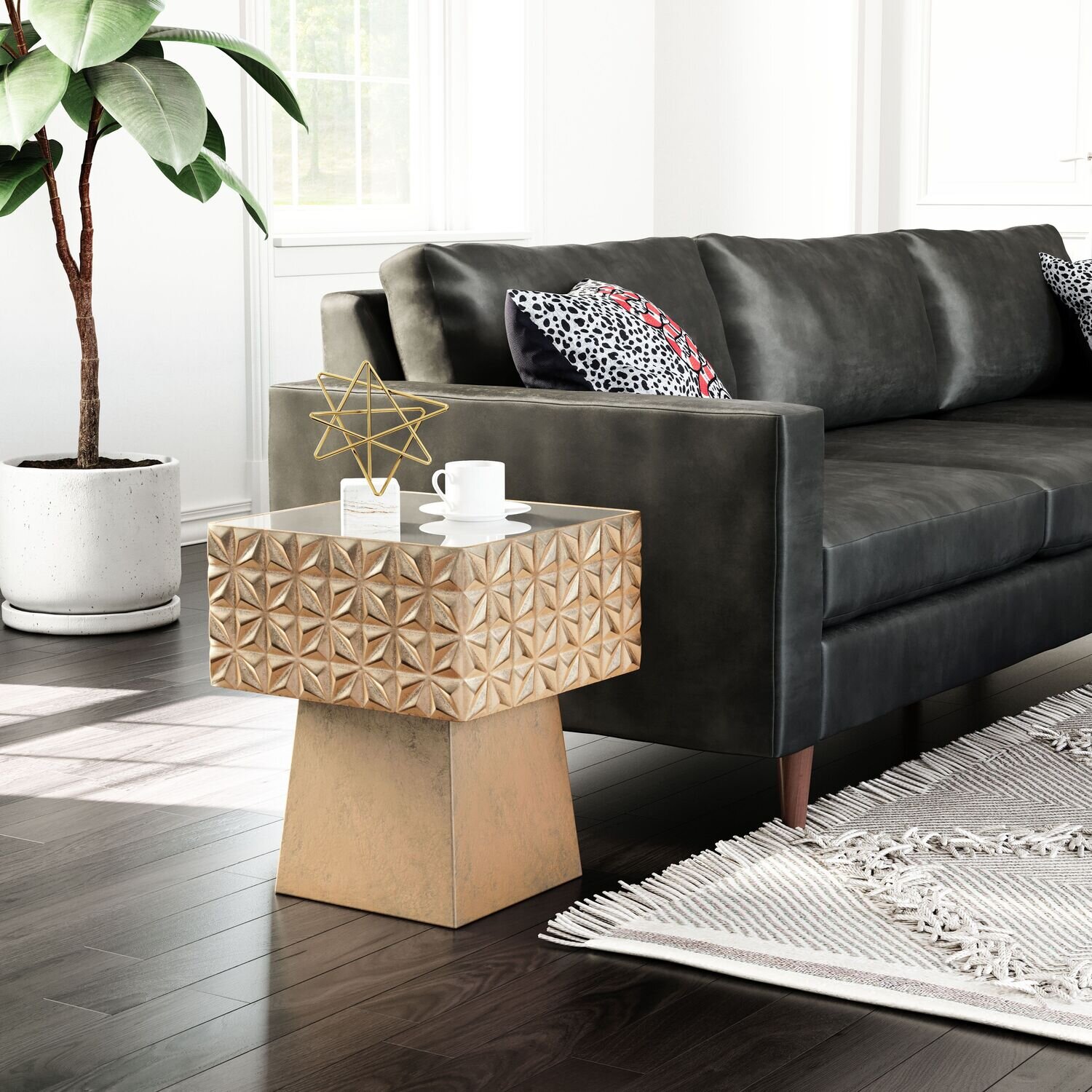 Mayan - Side Table - Gold