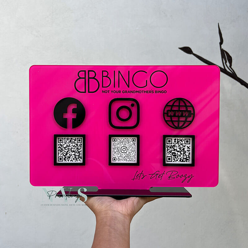 QR Code Instagram Business Social Media Sign, Payment Sign, Acrylic ...