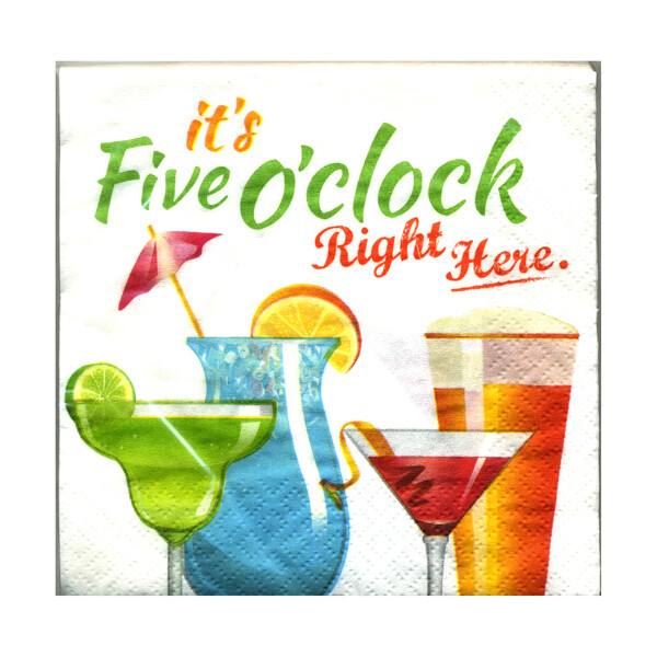 Sippin It's Five O'clock Beverage Napkins