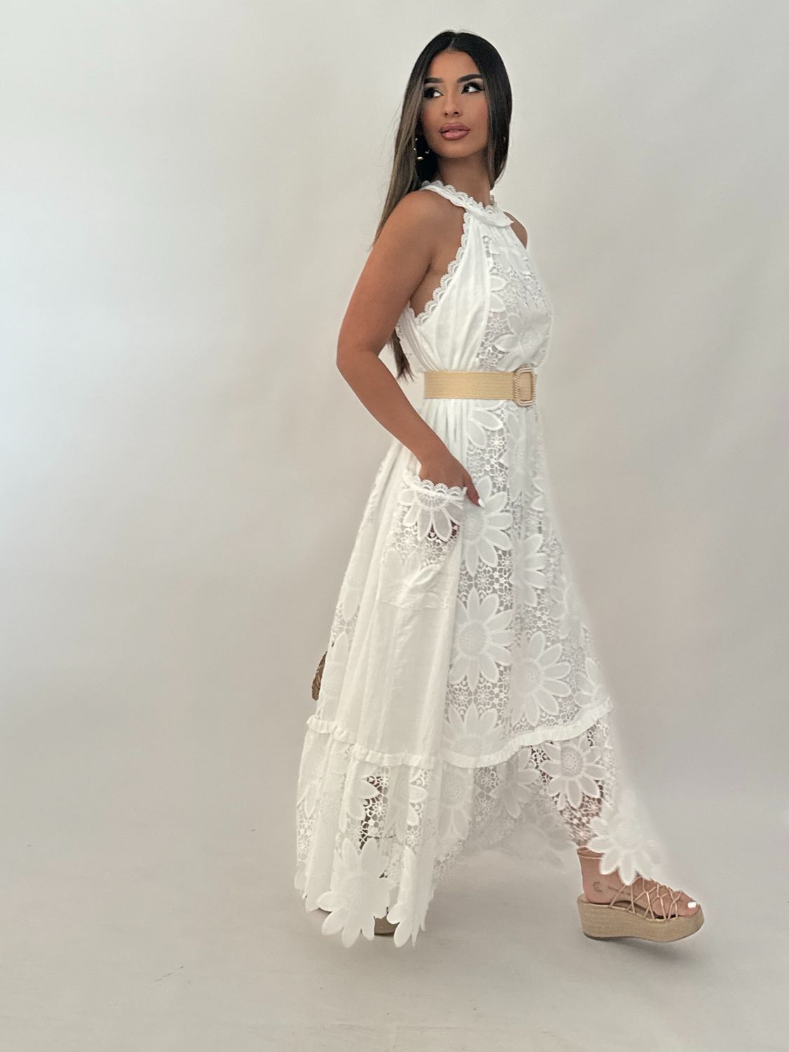 Pure White Lace Maxi Dress - Primavera Verano 2024 - Foggia Boutique