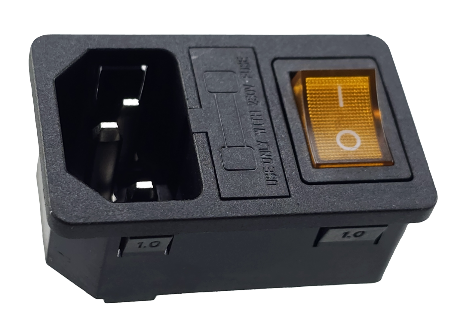 Steckverbinder C-14 mit Schalter und Sicherung 10A/250V