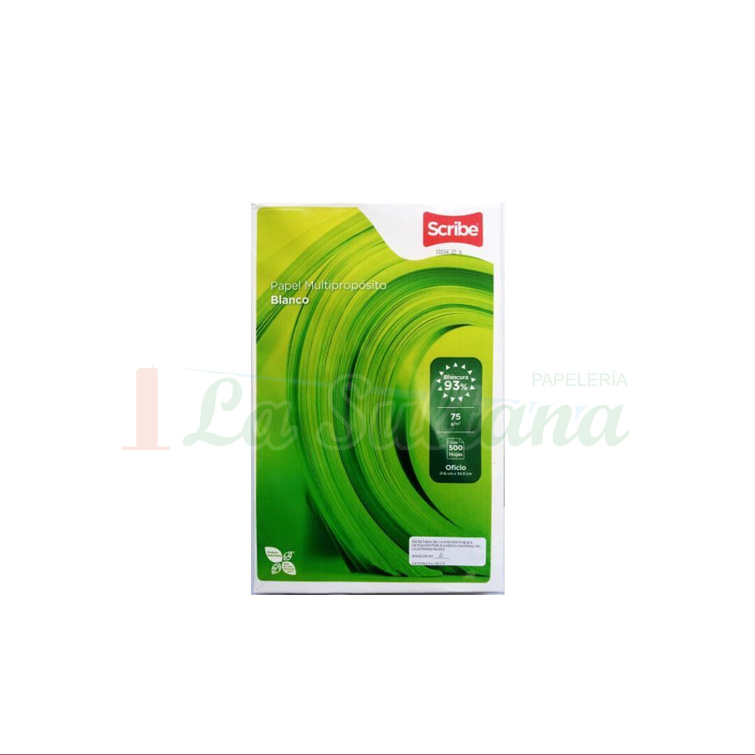 HOJAS SCRIBE VERDE BLANCO OFICIO C/500H PZ