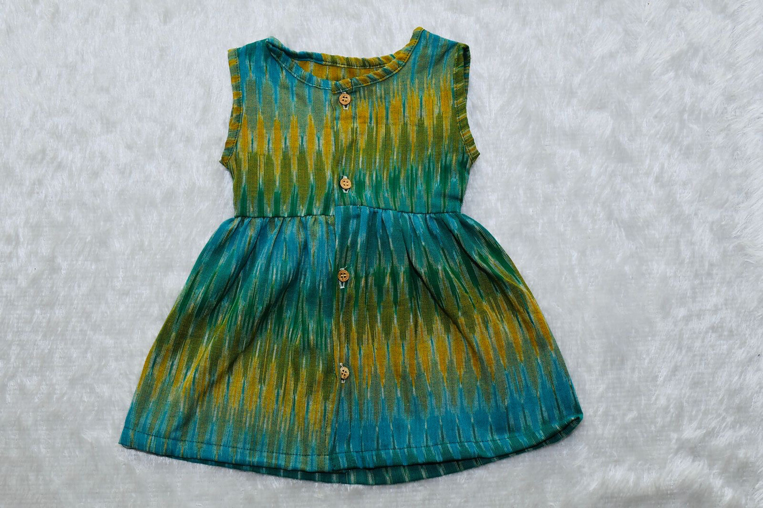 Peacock Color Frock (3 Months-2 Years)