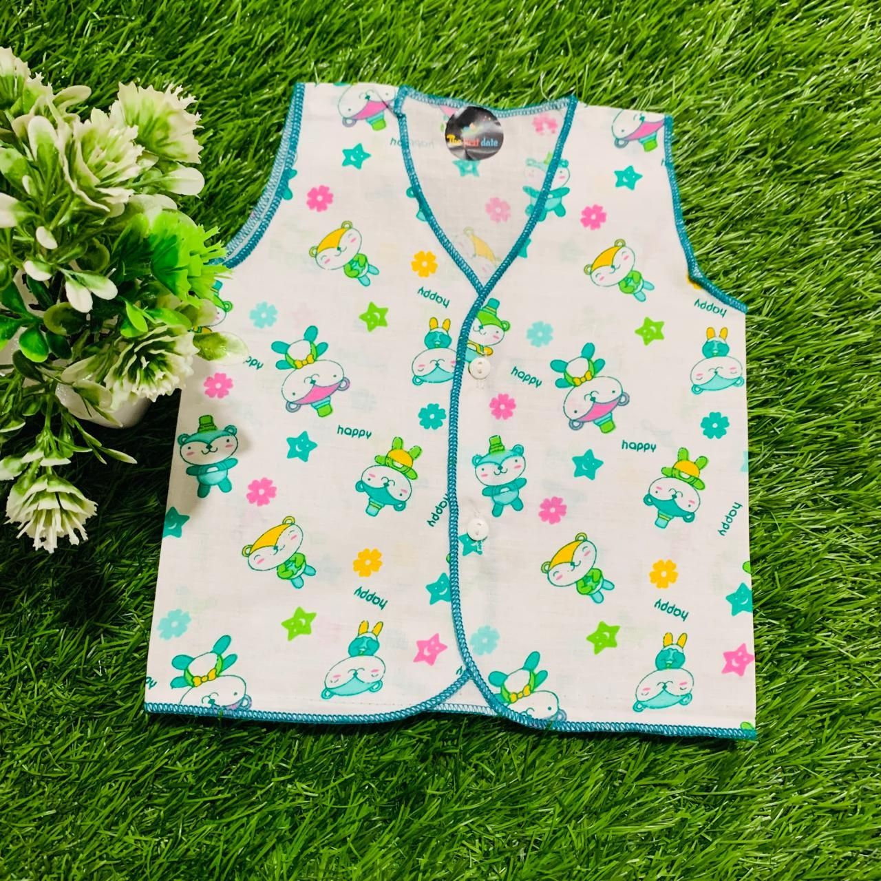 New born green fun print jabla