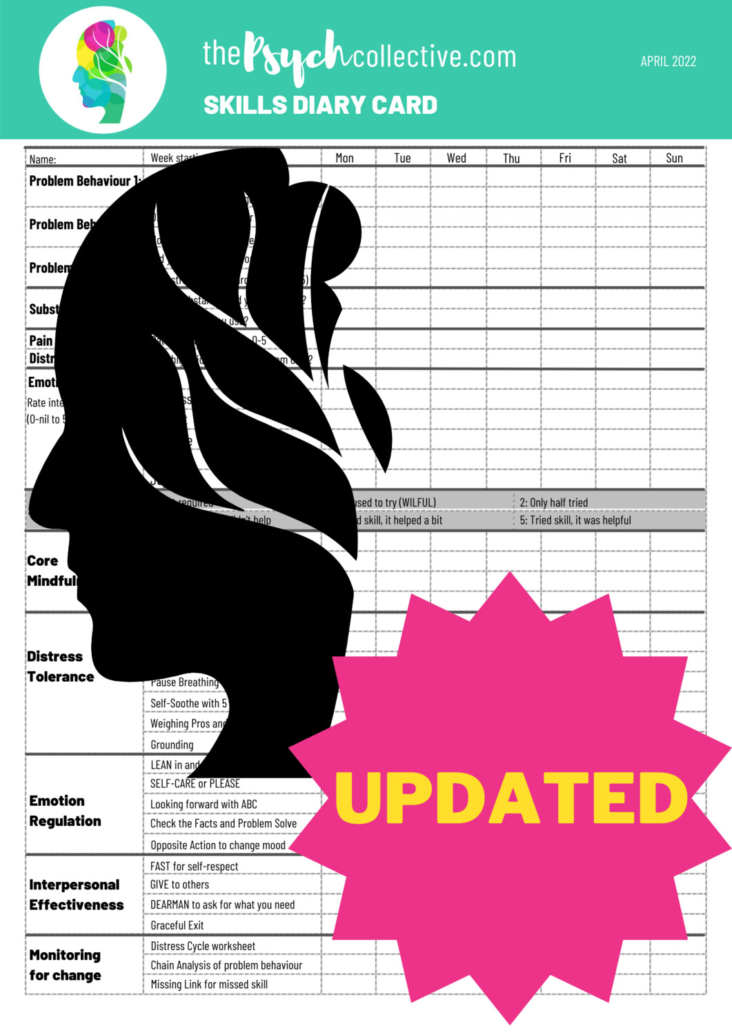 Skills Diary Card
